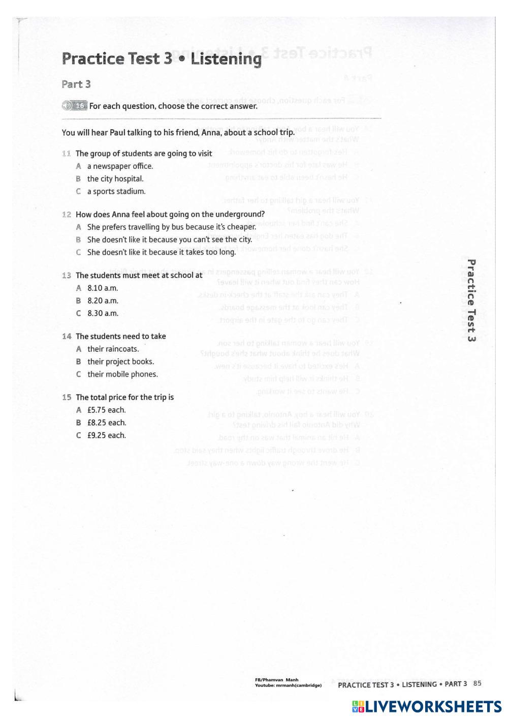 KOF_Listening_Test 03 | Live Worksheets