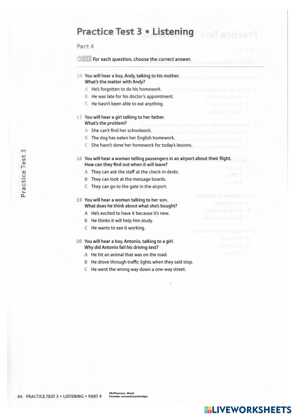 KOF_Listening_Test 03 | Live Worksheets