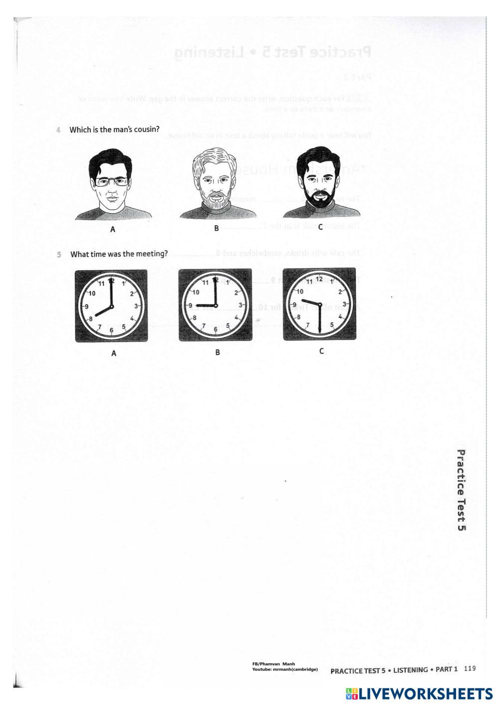 KOF_Listening_Test 05 | Live Worksheets