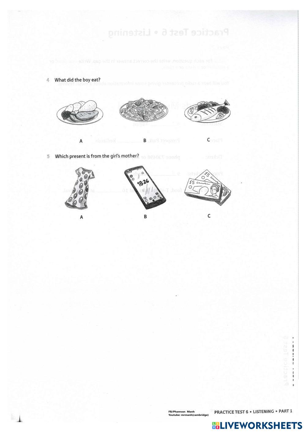 KOF_Listening_Test 06 | Live Worksheets