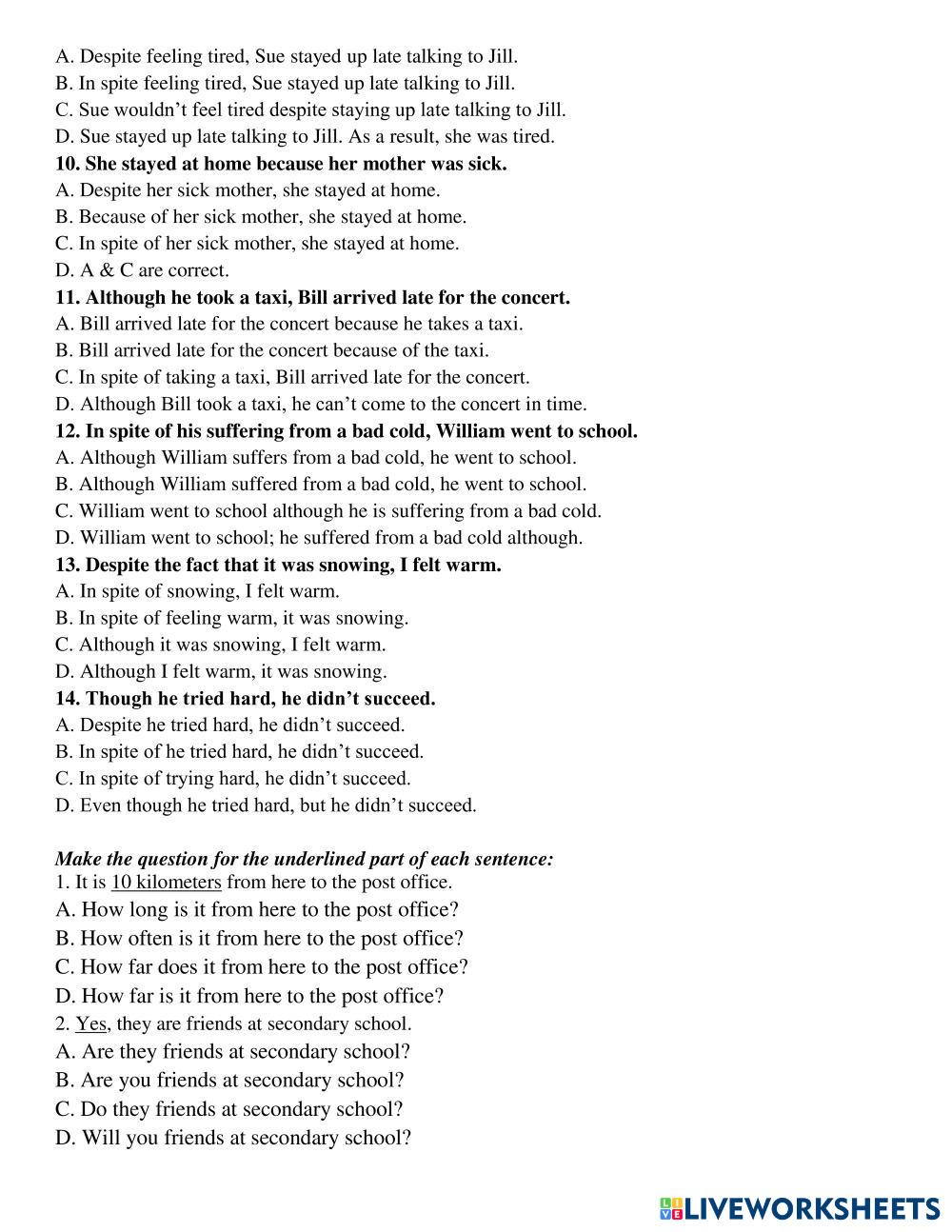 7610990 | Writing Class 7 | Hoangtramy | LiveWorksheets