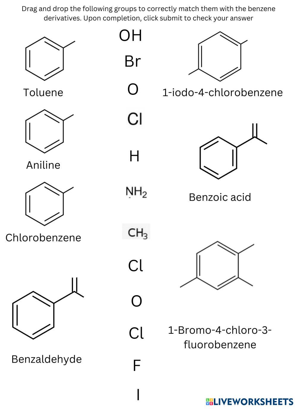 Benzoic acid naming | Live Worksheets