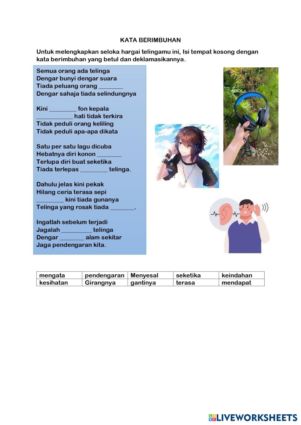 KATA BERIMBUHAN | Live Worksheets
