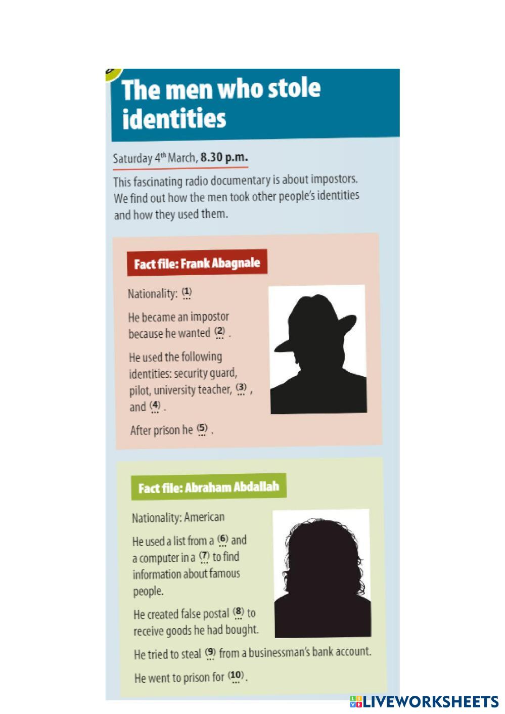 The men who sto… | Free Interactive Worksheets | 7614779