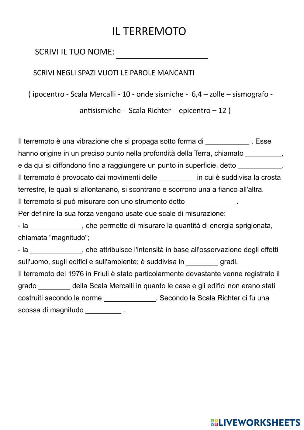 Verifica di sci… | Free Interactive Worksheets | 7615412