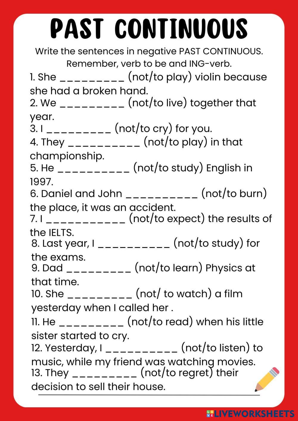 Past Continuous Negative 7615515 | centrodeidiomasudla