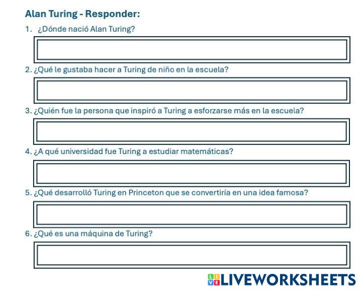 Computacion HCA - Alan turing - Responder | Live Worksheets
