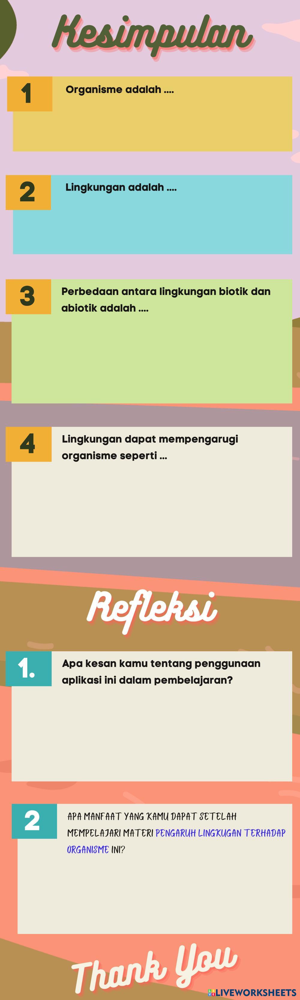 Pengaruh Lingkungan Terhadap Organisme (Bagian 2) | Live Worksheets