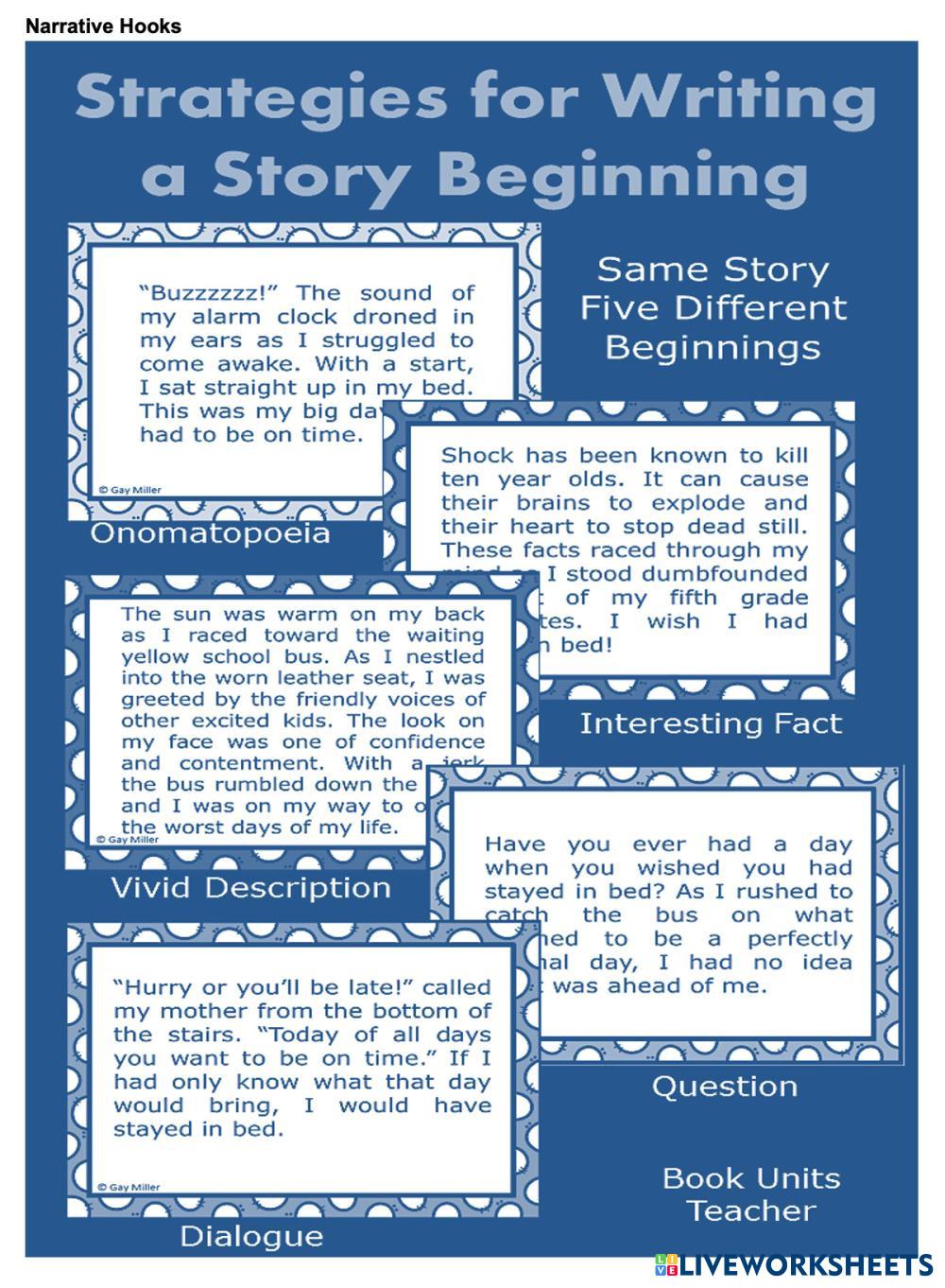 How to write your Narrative Hooks 7618430 | Adek406