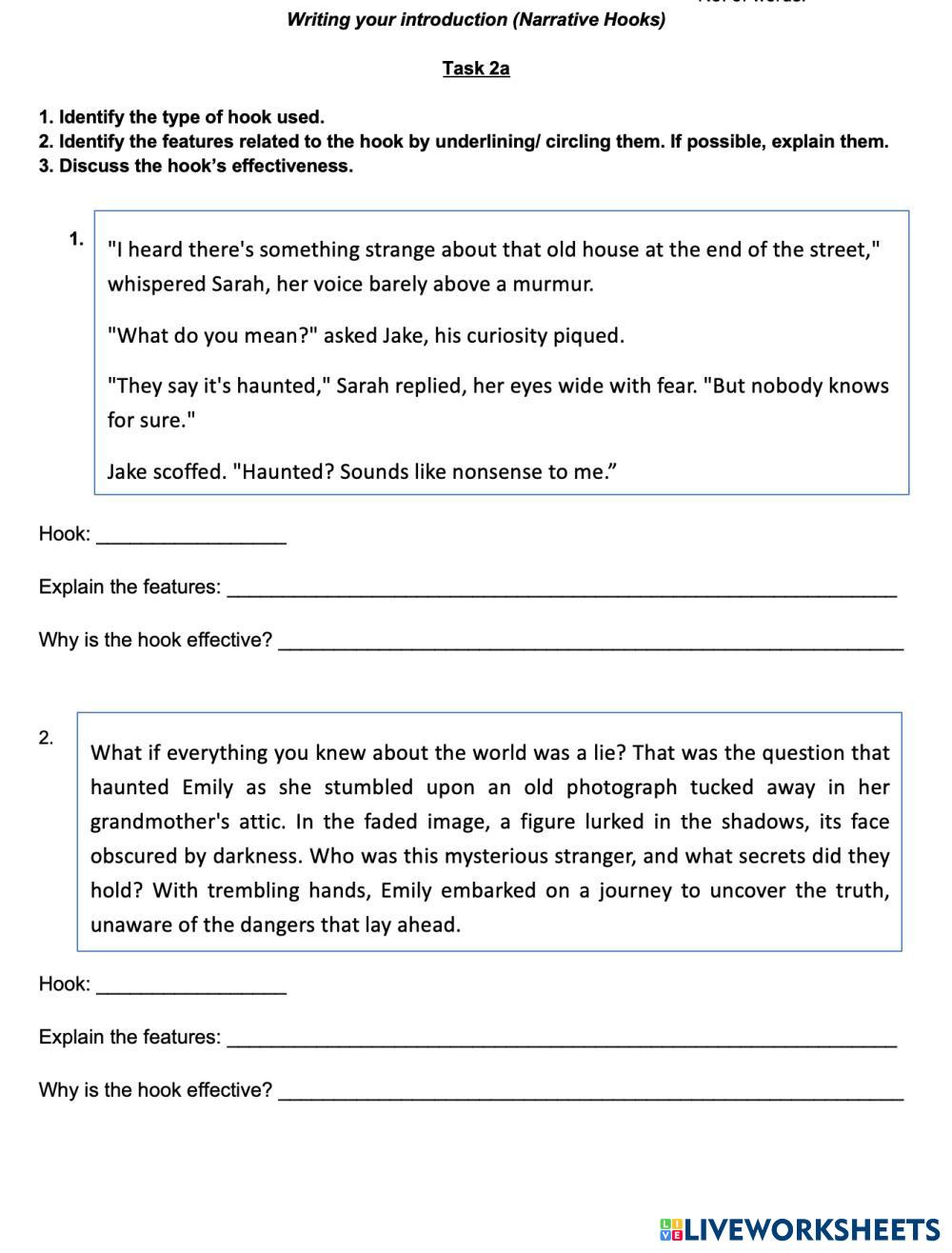 How to write your Narrative Hooks 7618430 | Adek406