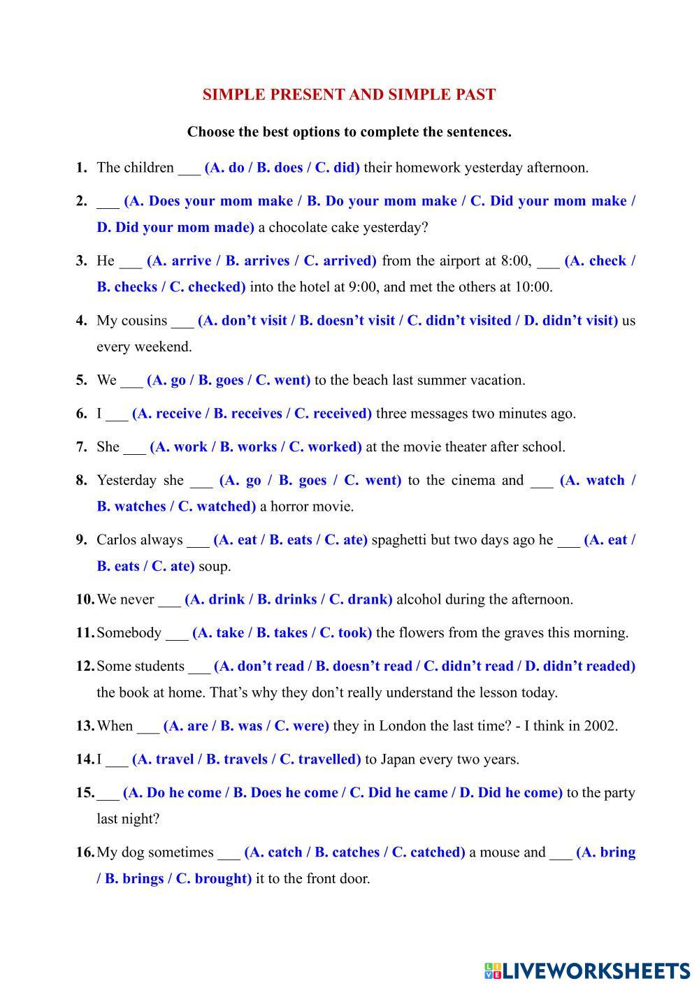 7619830 | Simple Present and Simple Past | CHAU NGUYEN