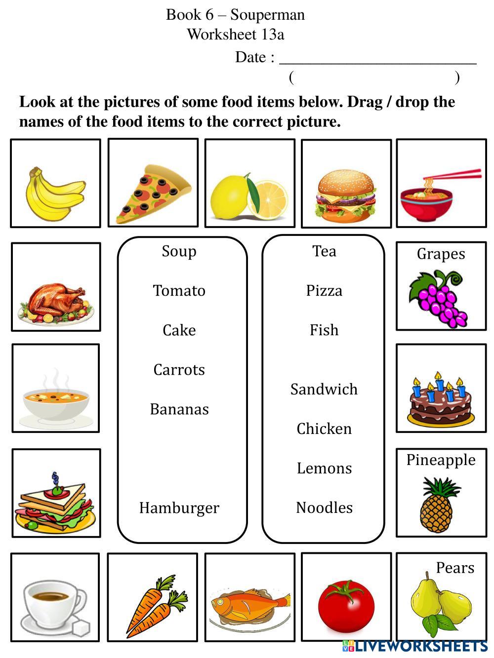 13a Food Vocabulary Worksheet | Live Worksheets