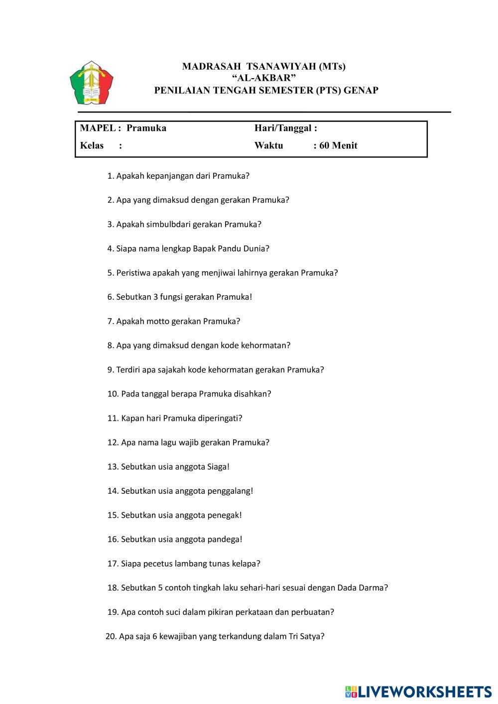 7627270 | PTS pramuka genap MTs Al Akbar | madrasah