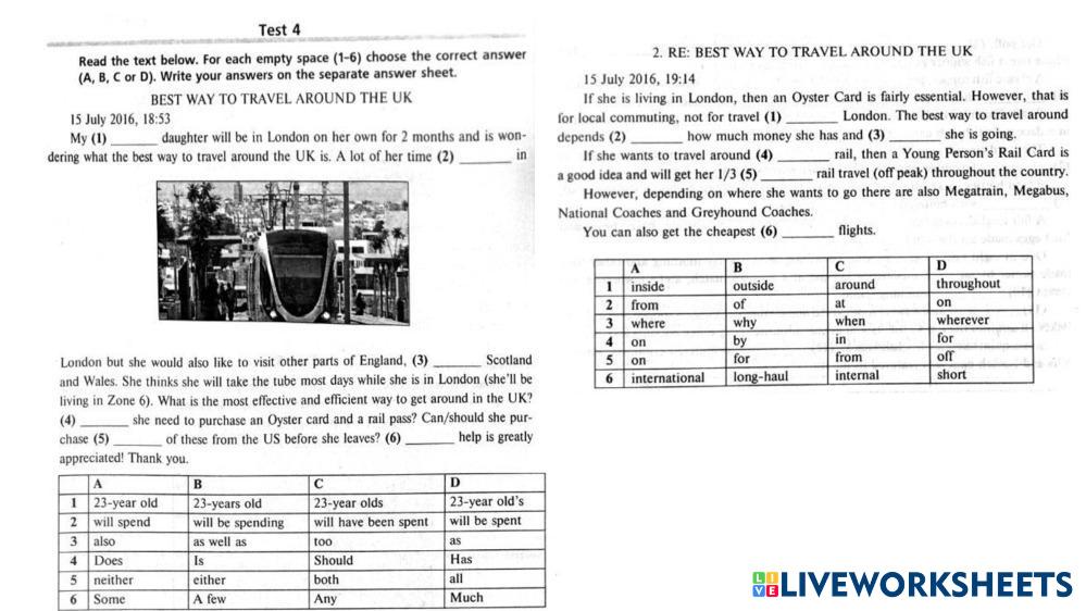 NMT-2024 TESTS 4 | Live Worksheets