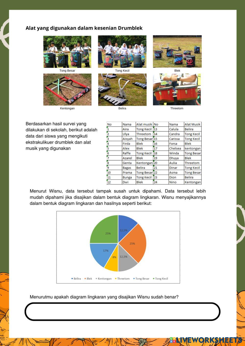 Data dan Diagram | Live Worksheets