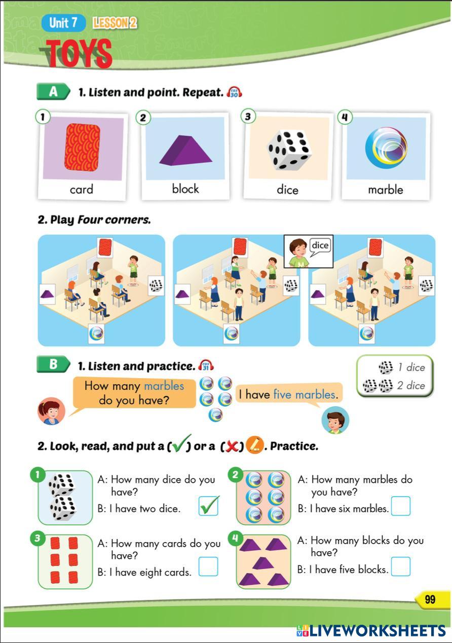 ILST Grade 3 Unit 7 Lesson 2: Toys | Live Worksheets