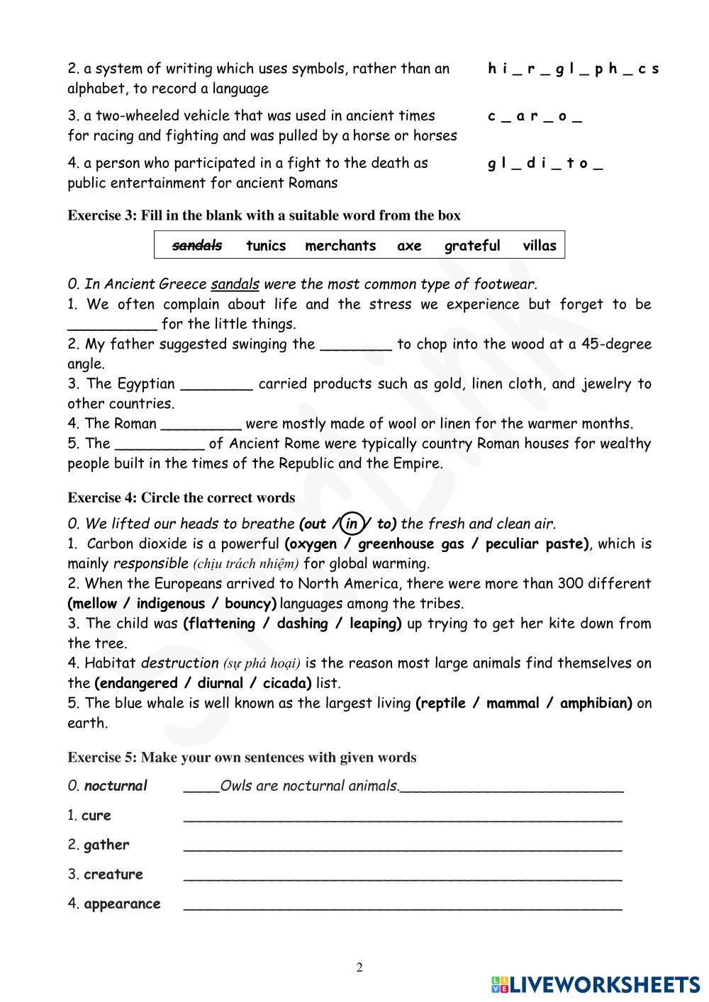 Foreign Teacher-S5-W31-U7&8-Vocab Revision | Live Worksheets