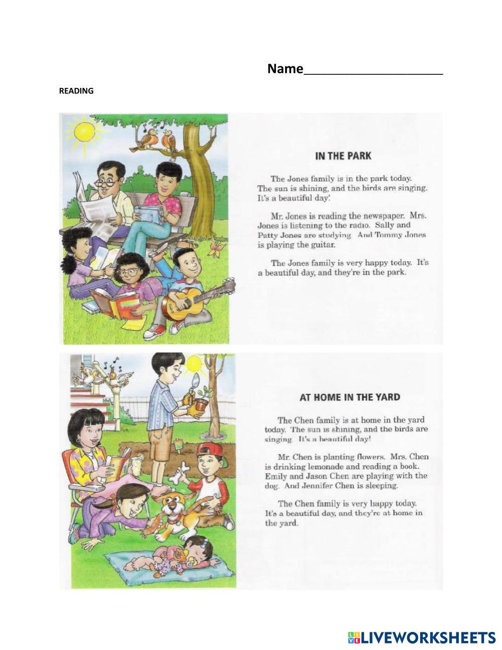 Reading A1 | Free Interactive Worksheets | 7631287