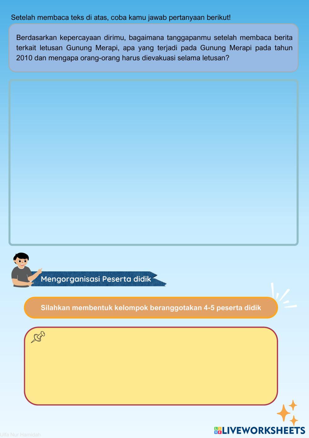 GUNUNG BERAPI C | Live Worksheets