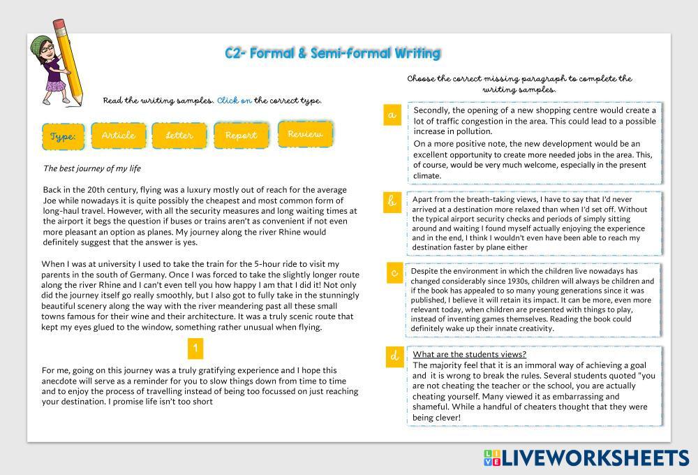 7632165 | Formal & Semi-formal Writing | Christina de