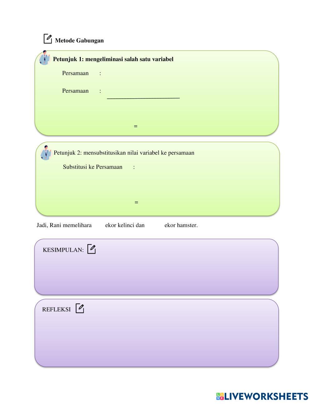 E-LKPD SPLDV B | Free Interactive Worksheets | 7632787