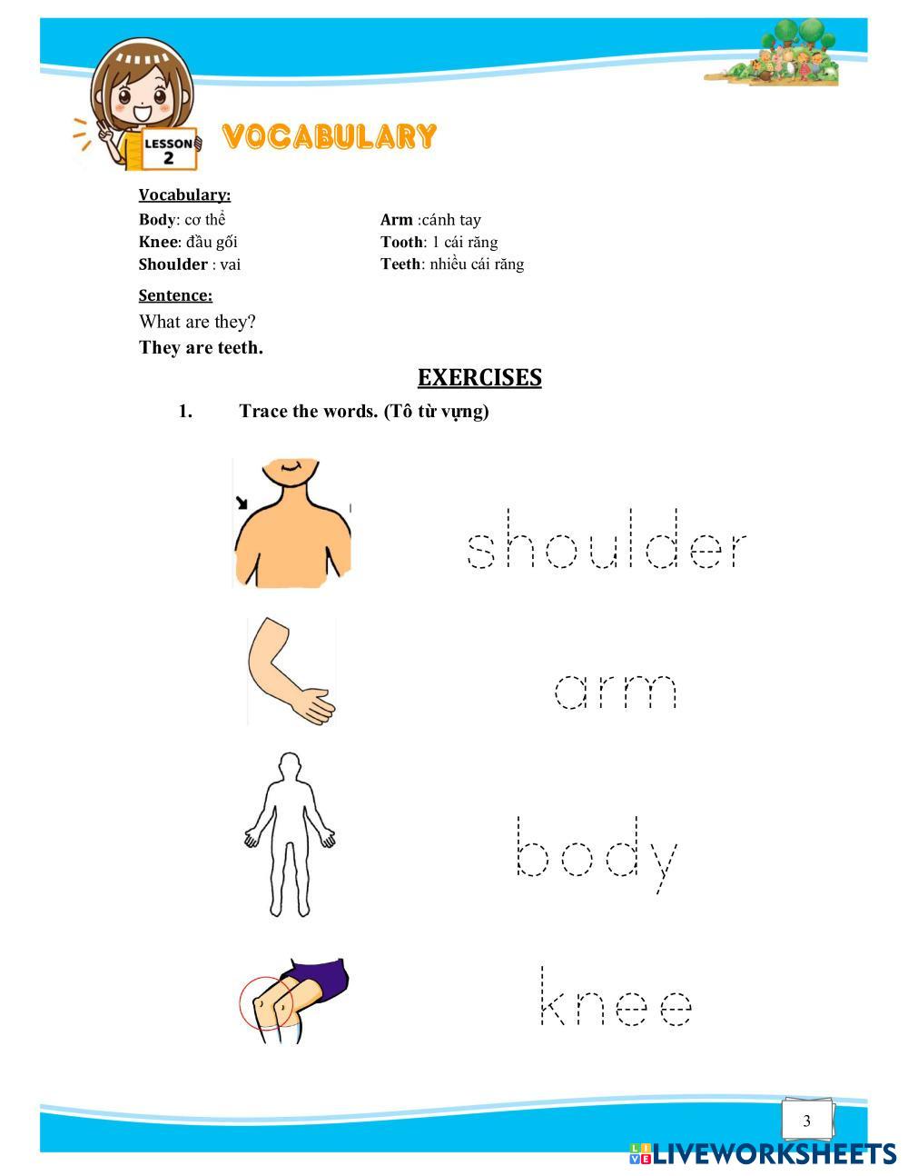 Body parts | Live Worksheets