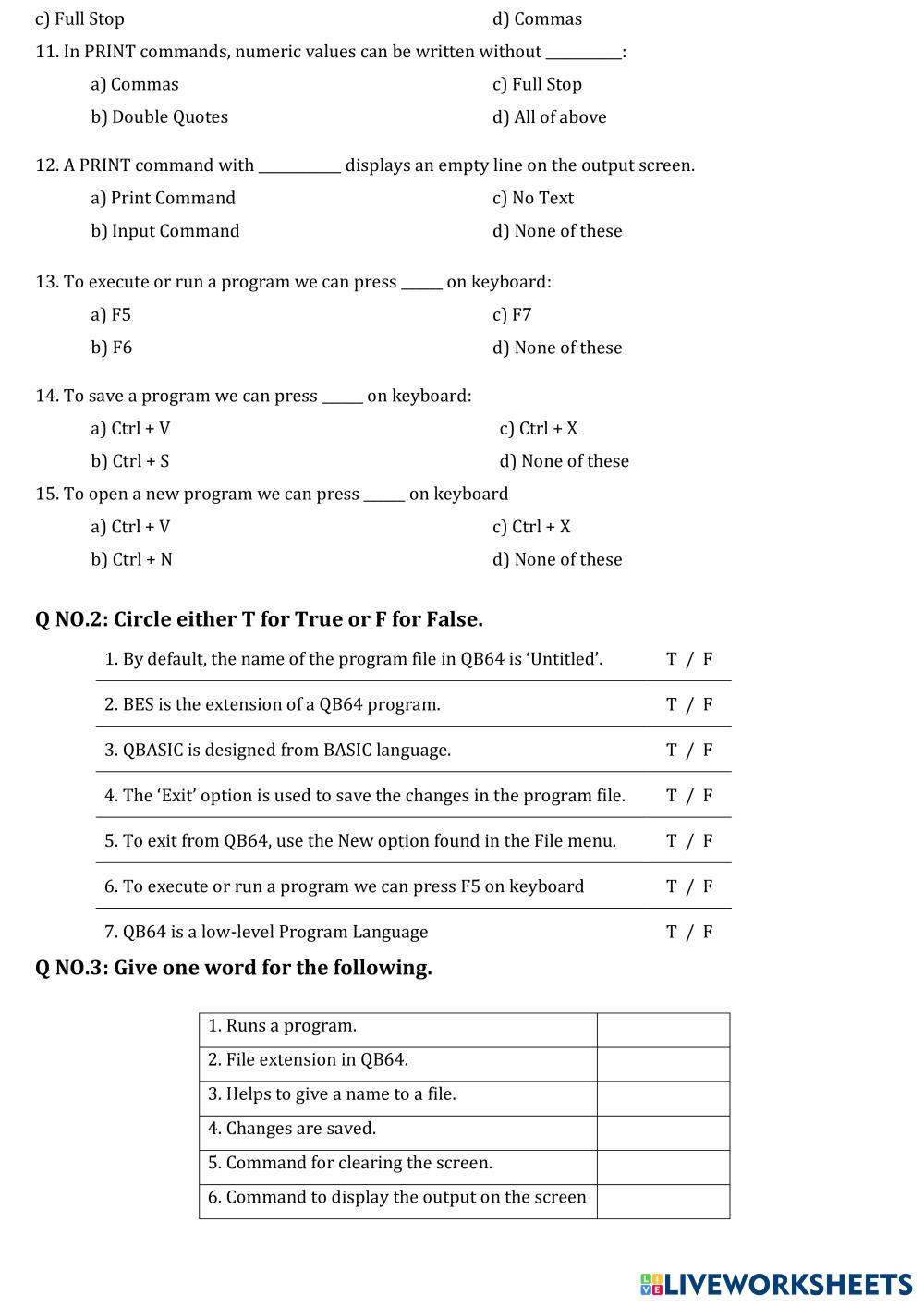 Level 6 Test Worksheet Term 3 | Live Worksheets