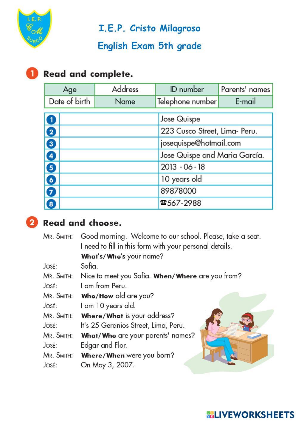 1B 5th grade 7638795 | zhunterz | Live Worksheets