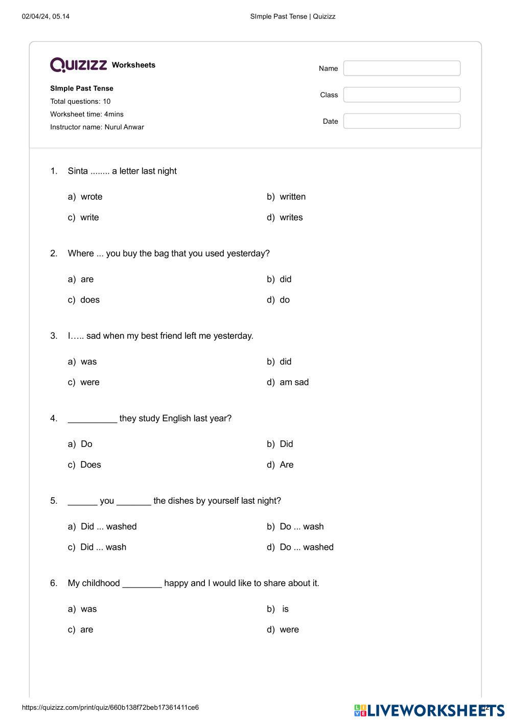 Zero Conditional Interactive And Downloadable Worksheet