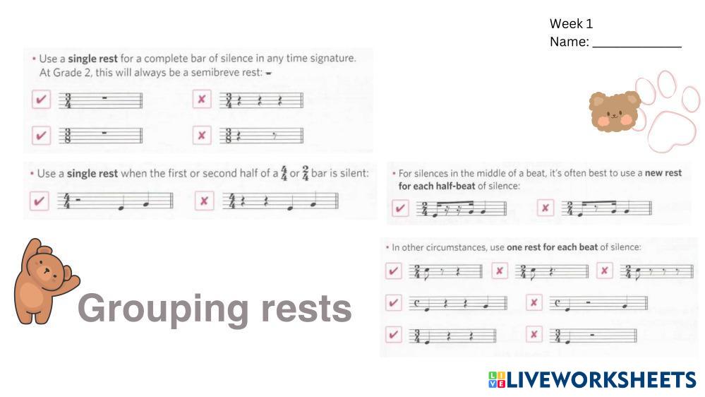 Grouping rest | Live Worksheets