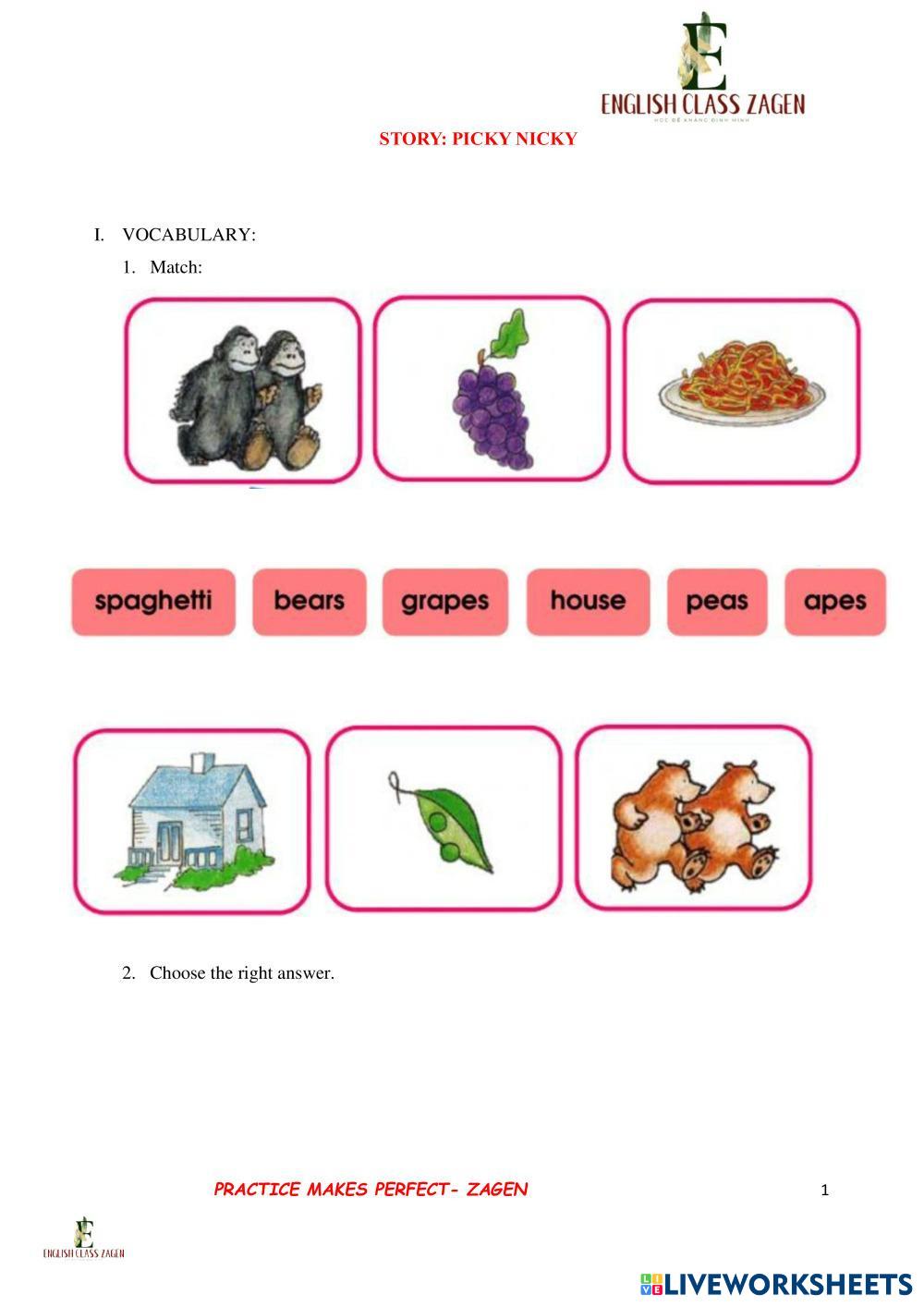 story exercise | Live Worksheets