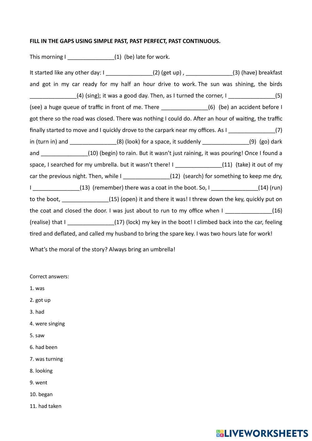 PAST TENSES | Live Worksheets