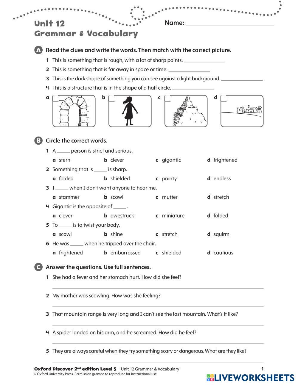 OD5 - UNIT 12 - WORDS | Live Worksheets