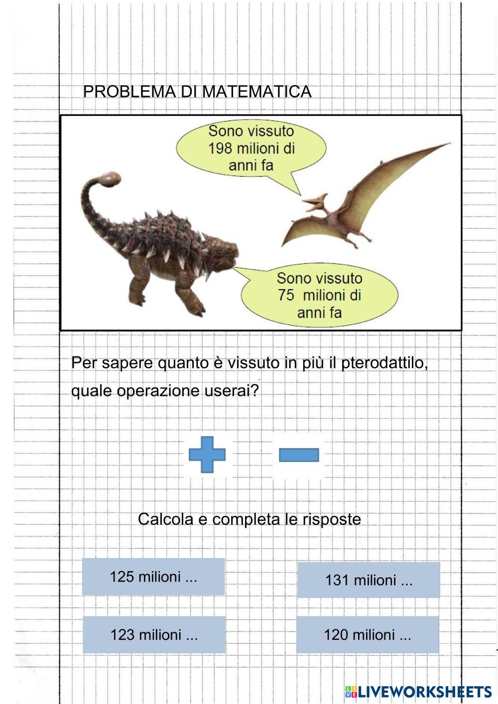 Problema Matematica | Live Worksheets