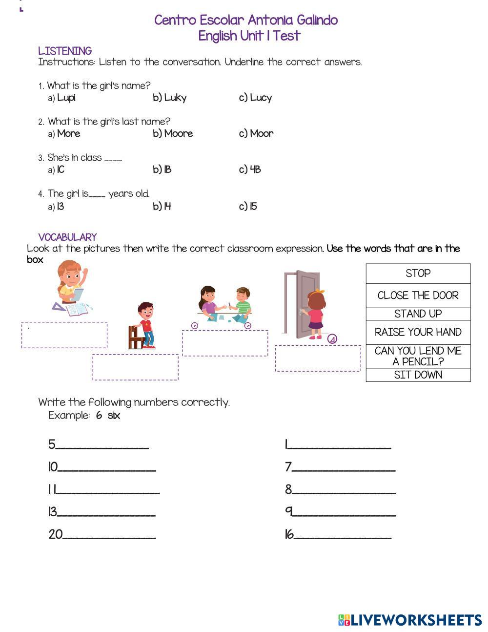 CENTRO ESCOLAR … | Free Interactive Worksheets | 7646532
