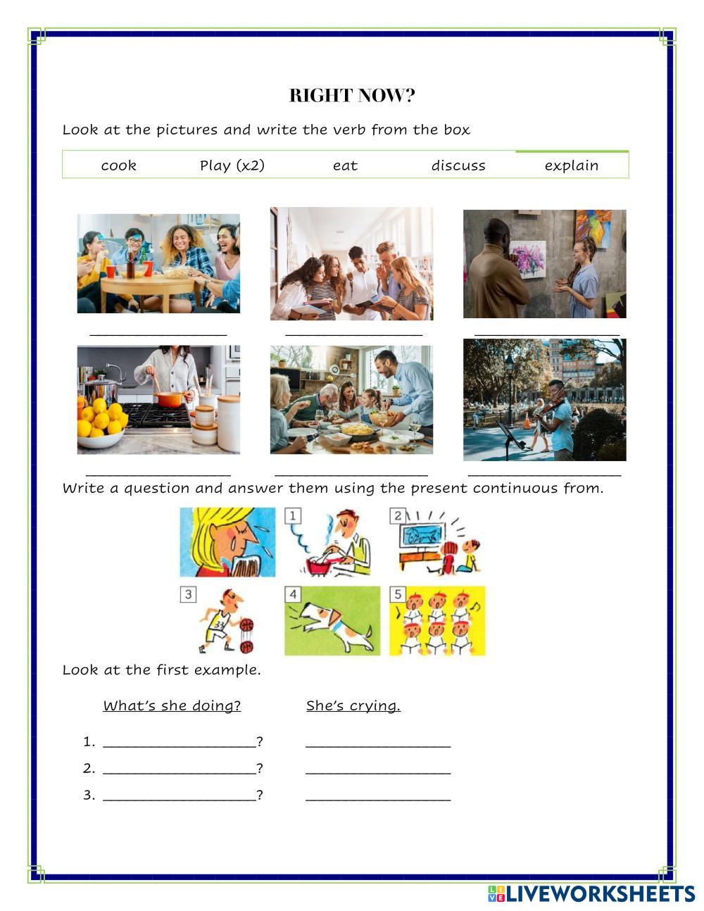 Present progres… | Free Interactive Worksheets | 7646551