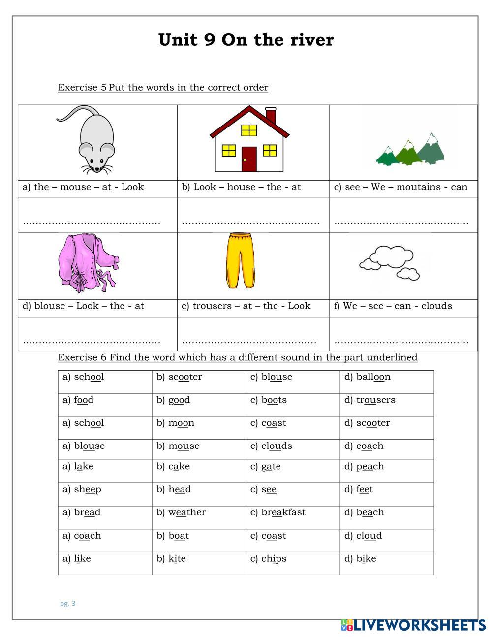 On the river | Live Worksheets