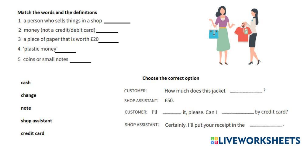 shops and shopp… | Free Interactive Worksheets | 7646906