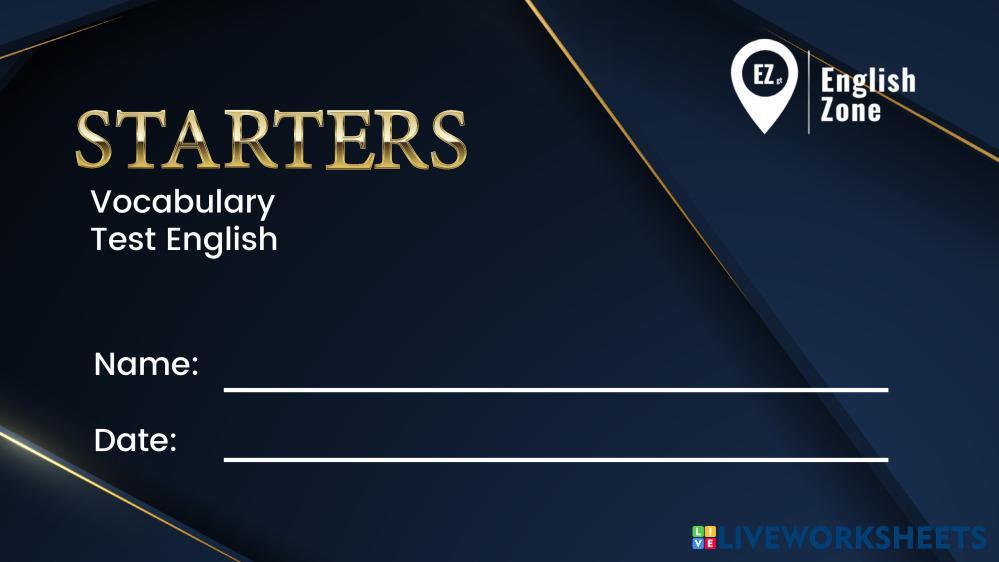 A1 - Vocabulary test - part I | Live Worksheets