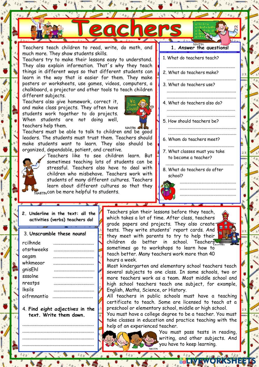 7648879 | Teacher's reading | Estebitan | LiveWorksheets