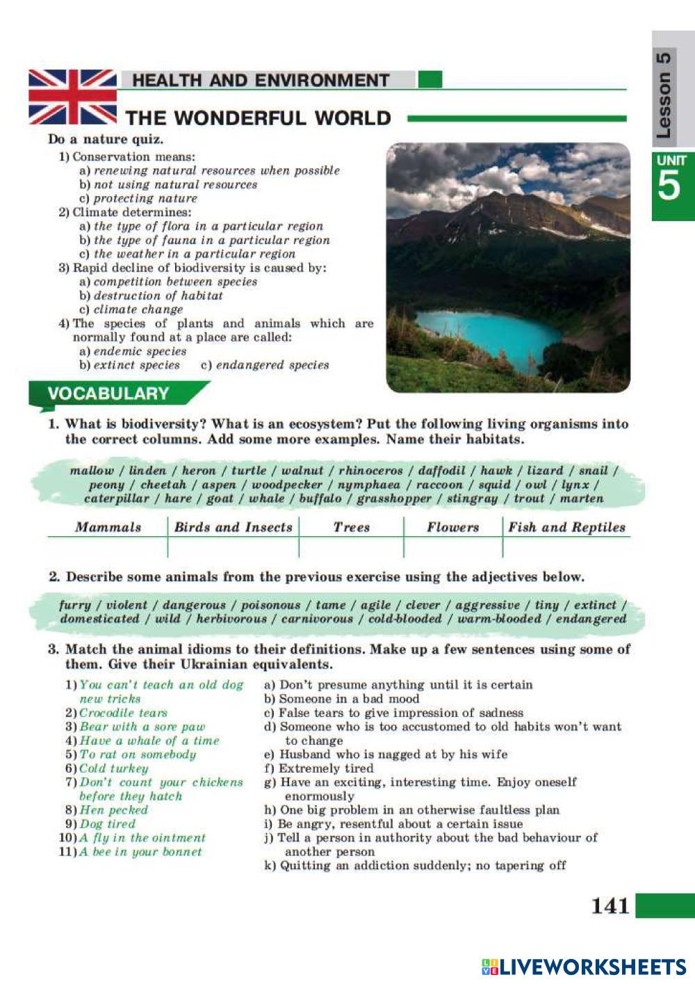 WONDERFUL WORLD… | Free Interactive Worksheets | 7649071