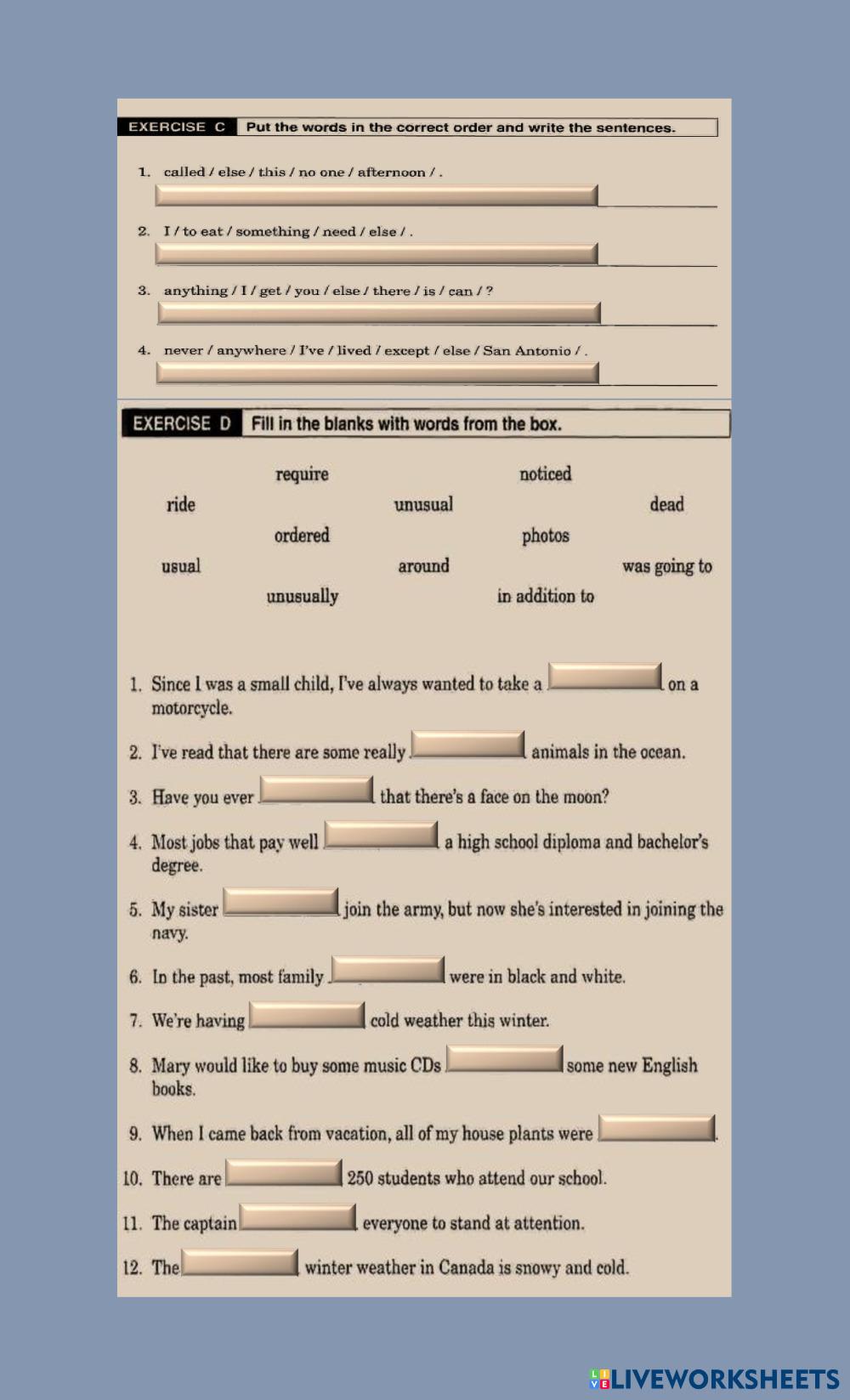 EVALUATION EXERCISES FOR BOOK 15 LESSON 3 | Live Worksheets