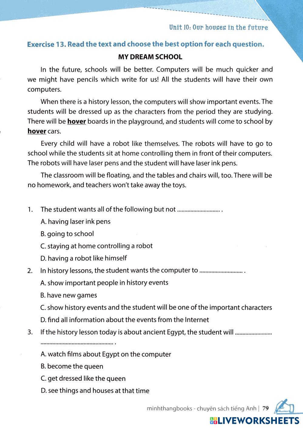G6 U10 Reading & Writing | Live Worksheets