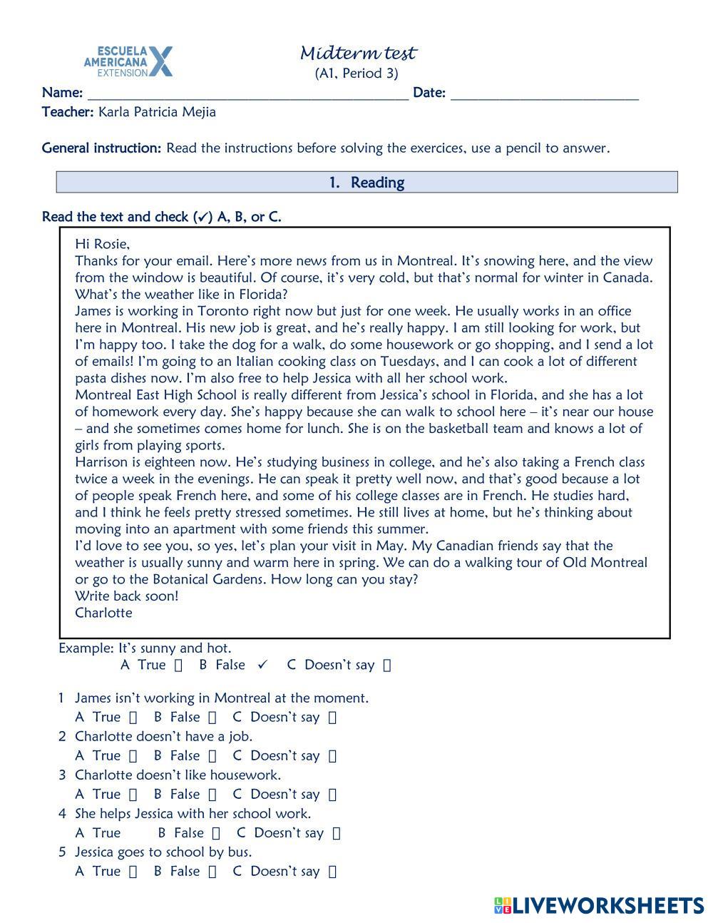 Midterm Period… | Free Interactive Worksheets | 7652534