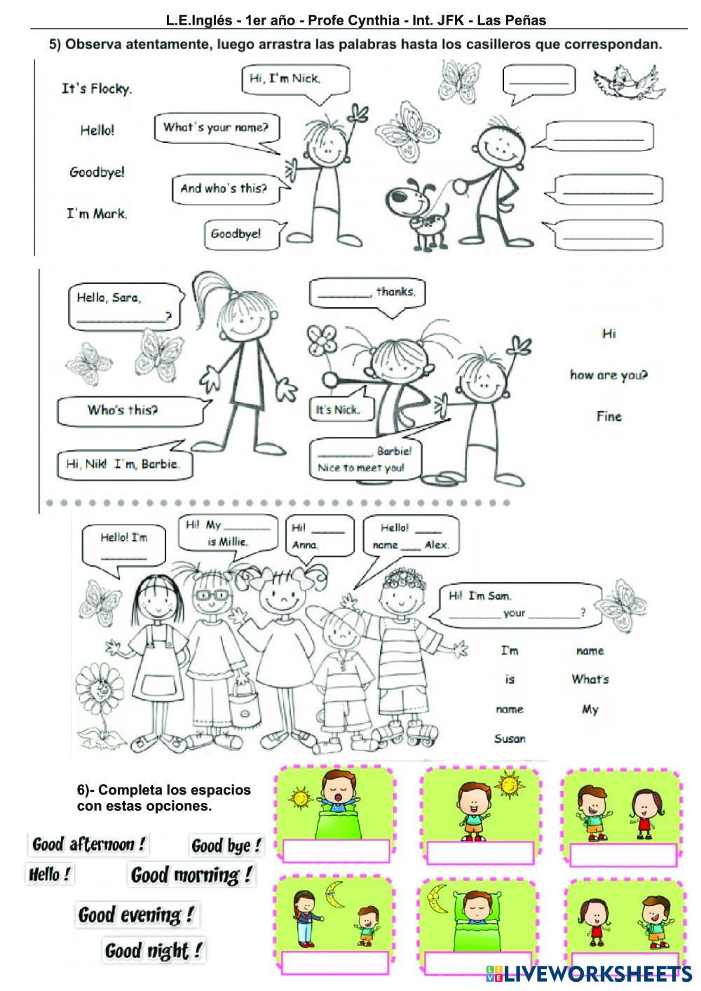 Greetings and C… | Free Interactive Worksheets | 7652612