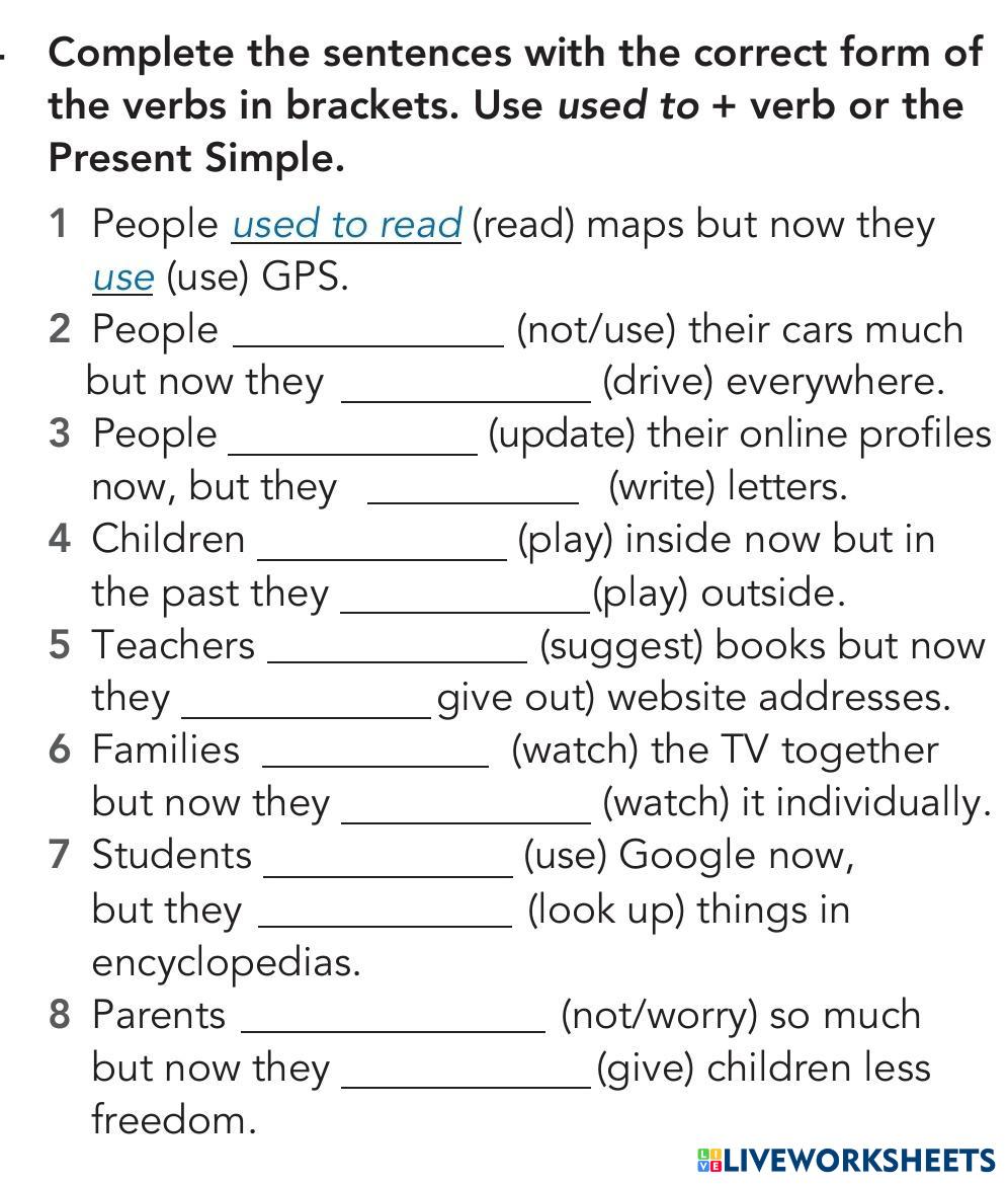 Used to | Markina Nataliia | Live Worksheets