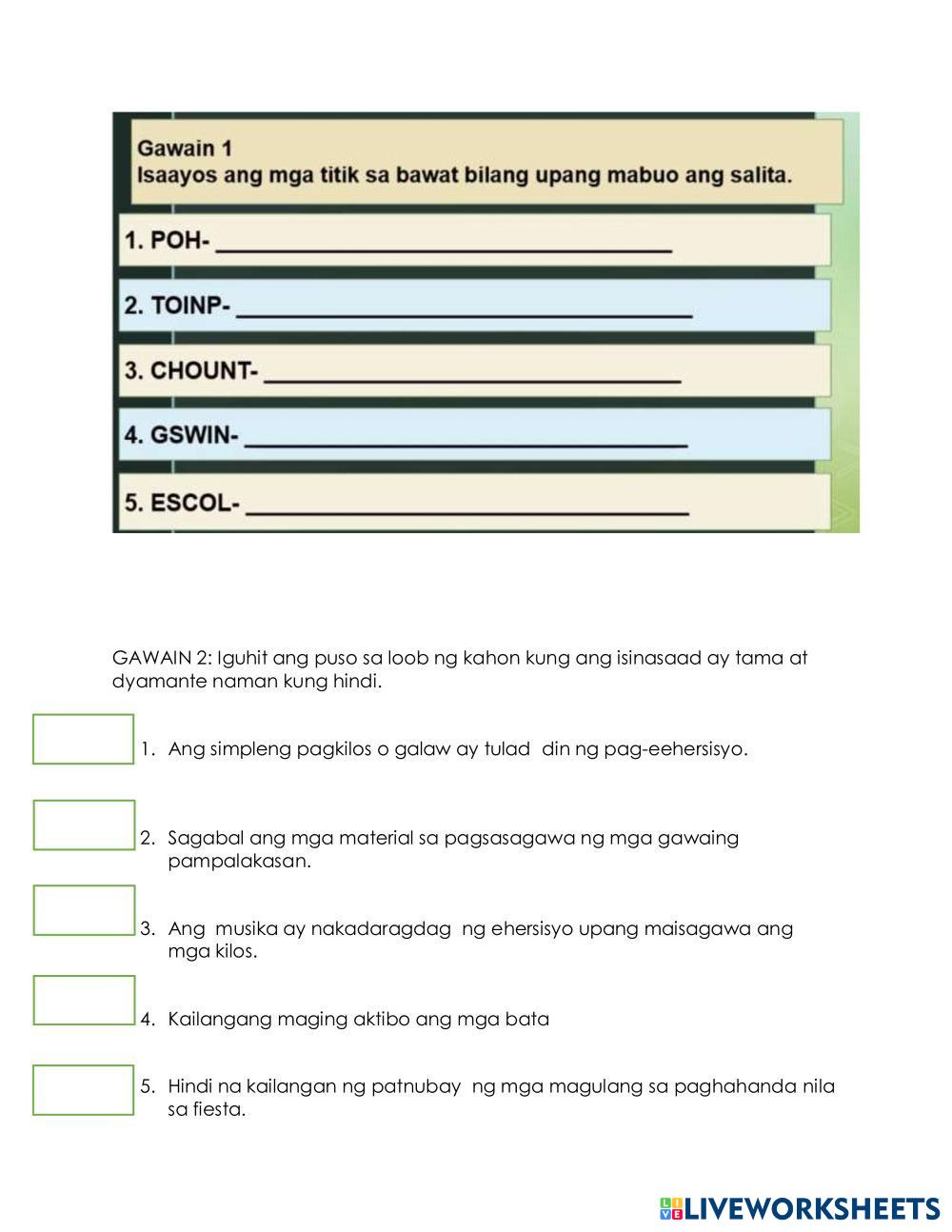 KILOS GAMIT ANG… | Free Interactive Worksheets | 7655804