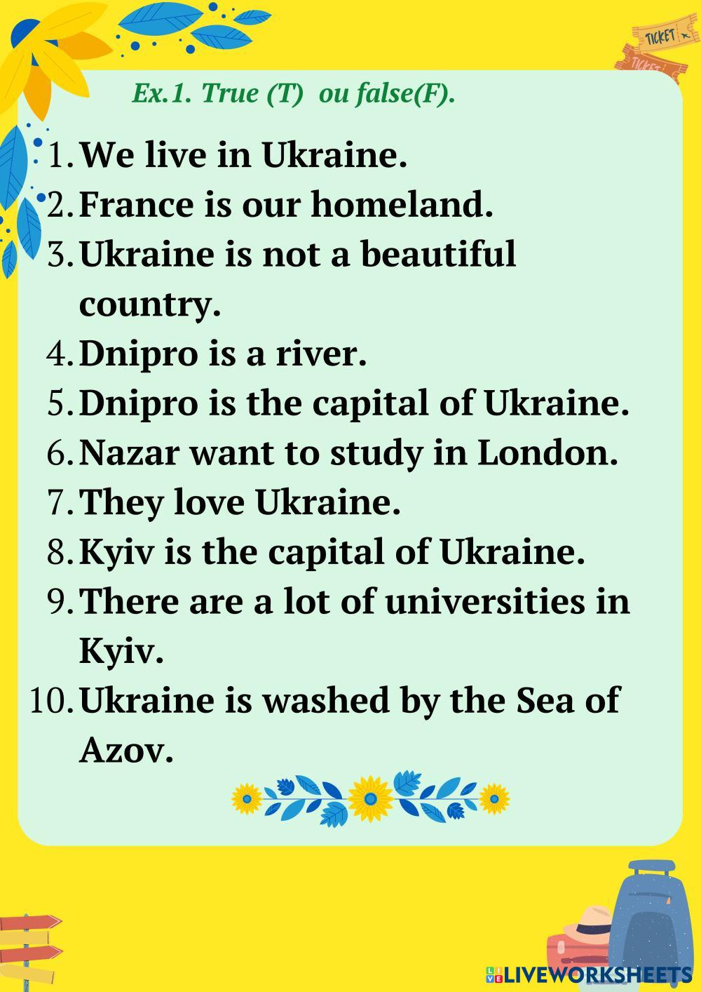 Ukraine | Free Interactive Worksheets | 7656475