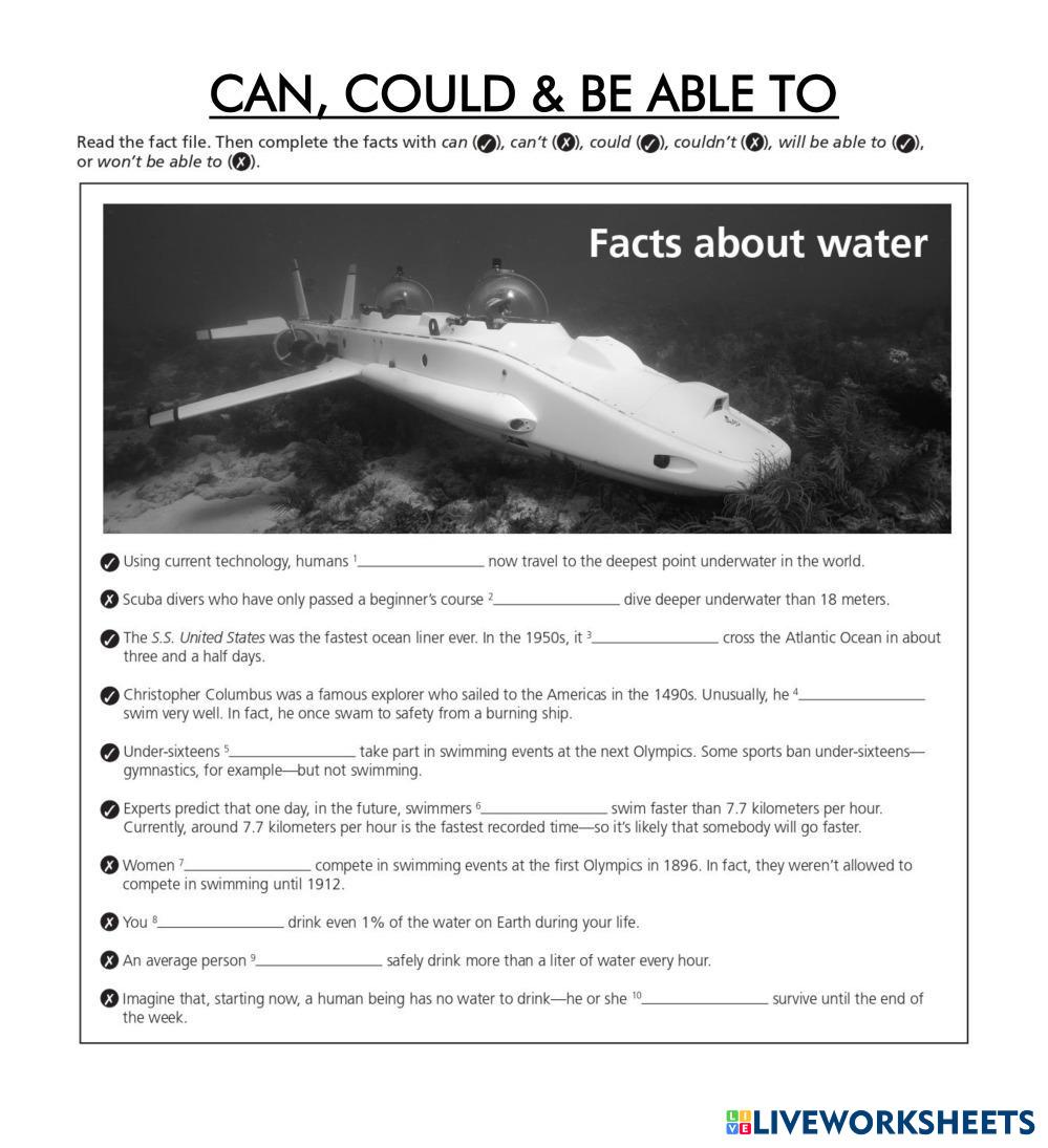 Can, Could, and Be Able To | Live Worksheets