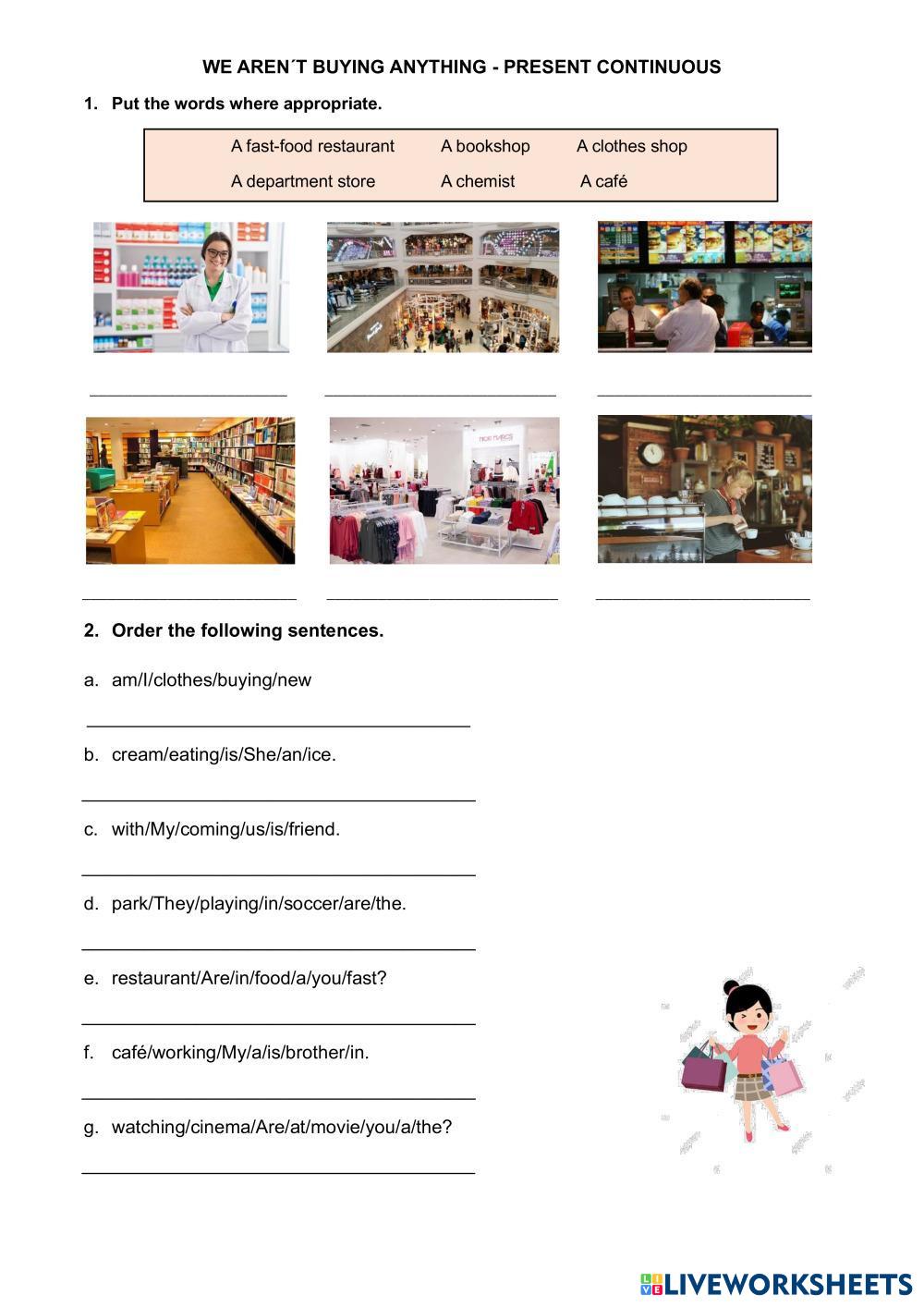 PRESENT CONTINUOUS | Live Worksheets